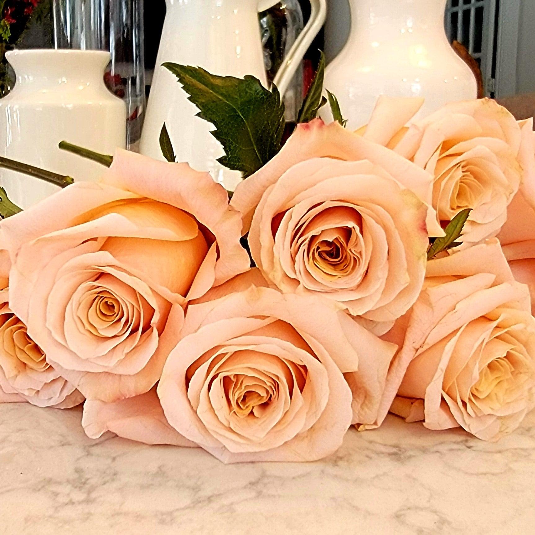 Peaches & Cream Rose Bouquet | Peach & Cream Bouquet
